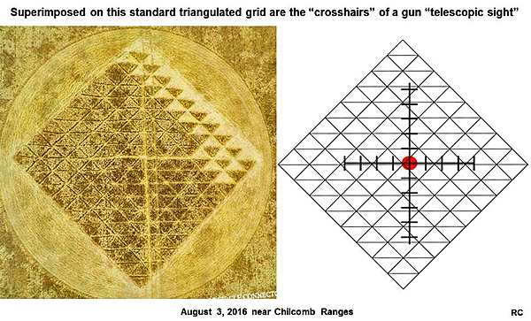 Crop Circle at Chilcomb Ranges, Nr Winchester, Hampshire. Reported 3rd ...